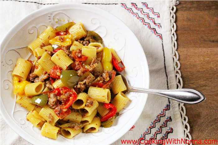 Mezzi Rigatoni with Sausage & Peppers