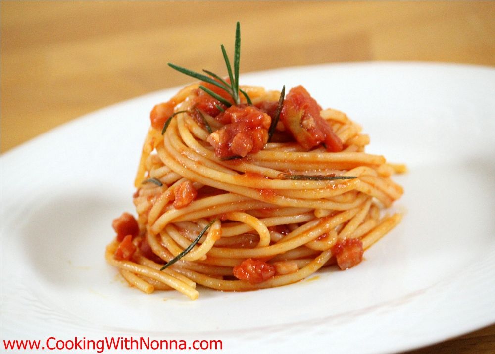 Spaghetti with Pancetta and Rosemary