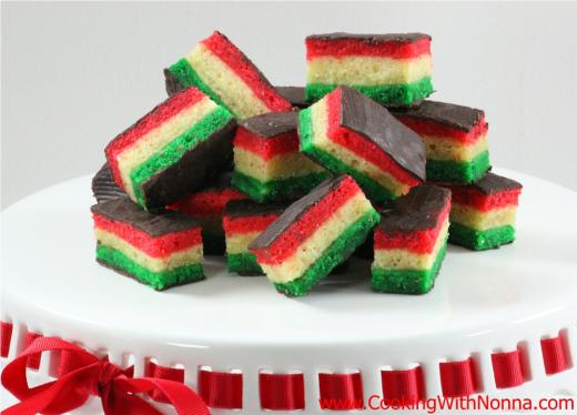 Seven Layer - Rainbow Cookies - Cooking with Nonna